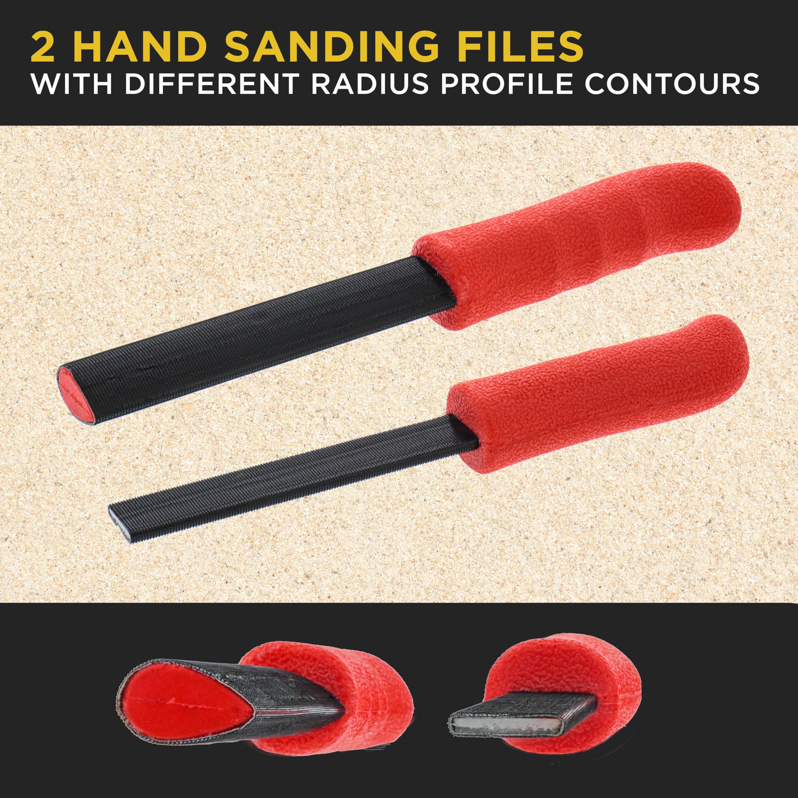 Dura-Gold 20-Piece Contoured Profile 5" Hand Sanding Block Set with 40 Sheet Hook & Loop Sandpaper Kit - Interchangeable Assorted Convex & Concave Shapes - Sand Wood Woodworking Furniture, Auto Paint