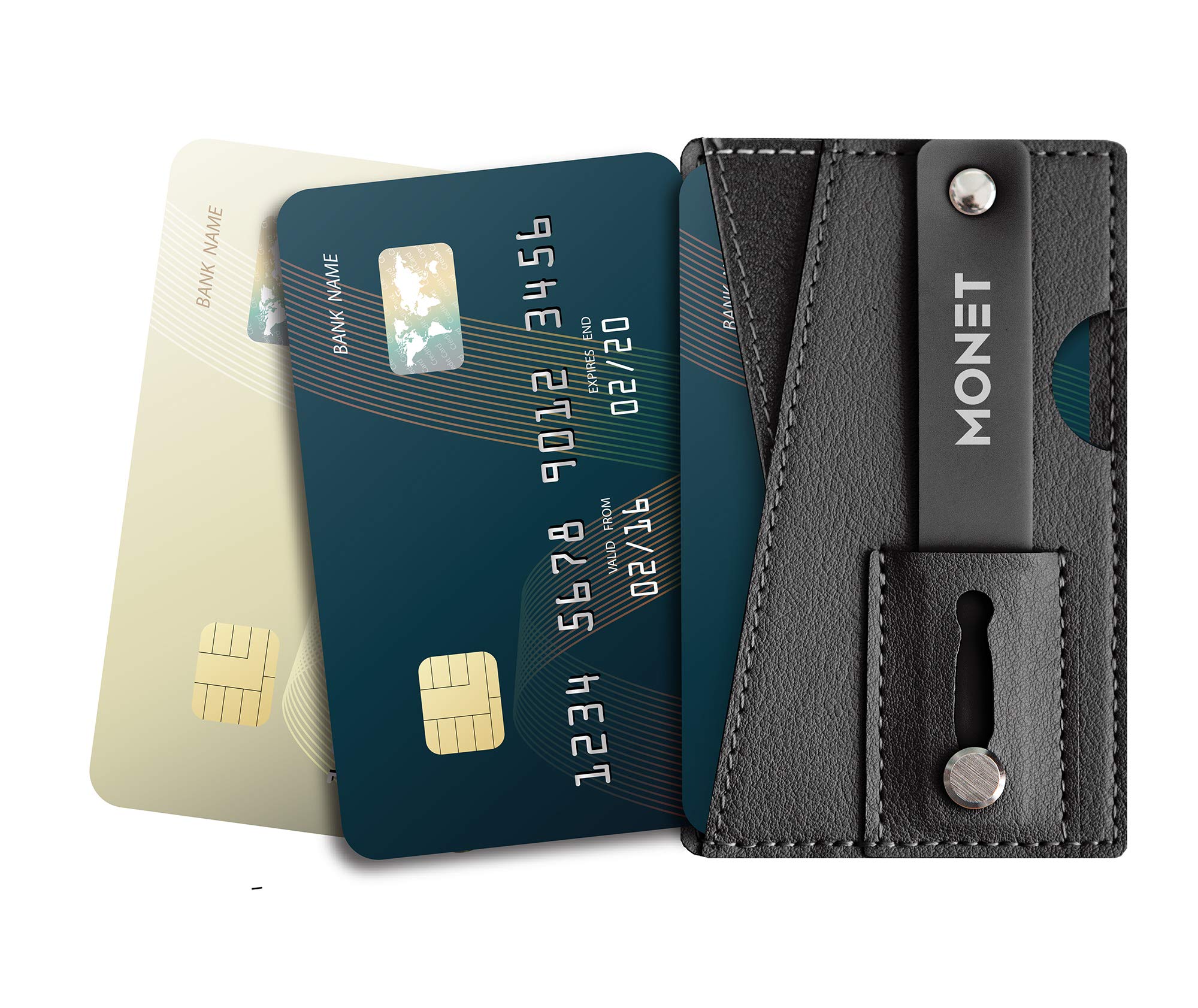 MONET Slim Wallet with Expanding Stand and Grip for Smartphones - Black Night