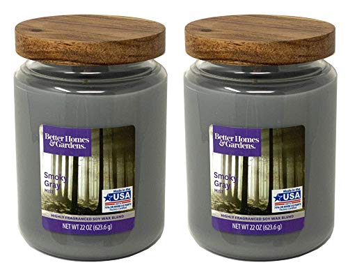 Better Homes Gardens 22oz Scented Candle, Smoky Gray Mist 2-Pack