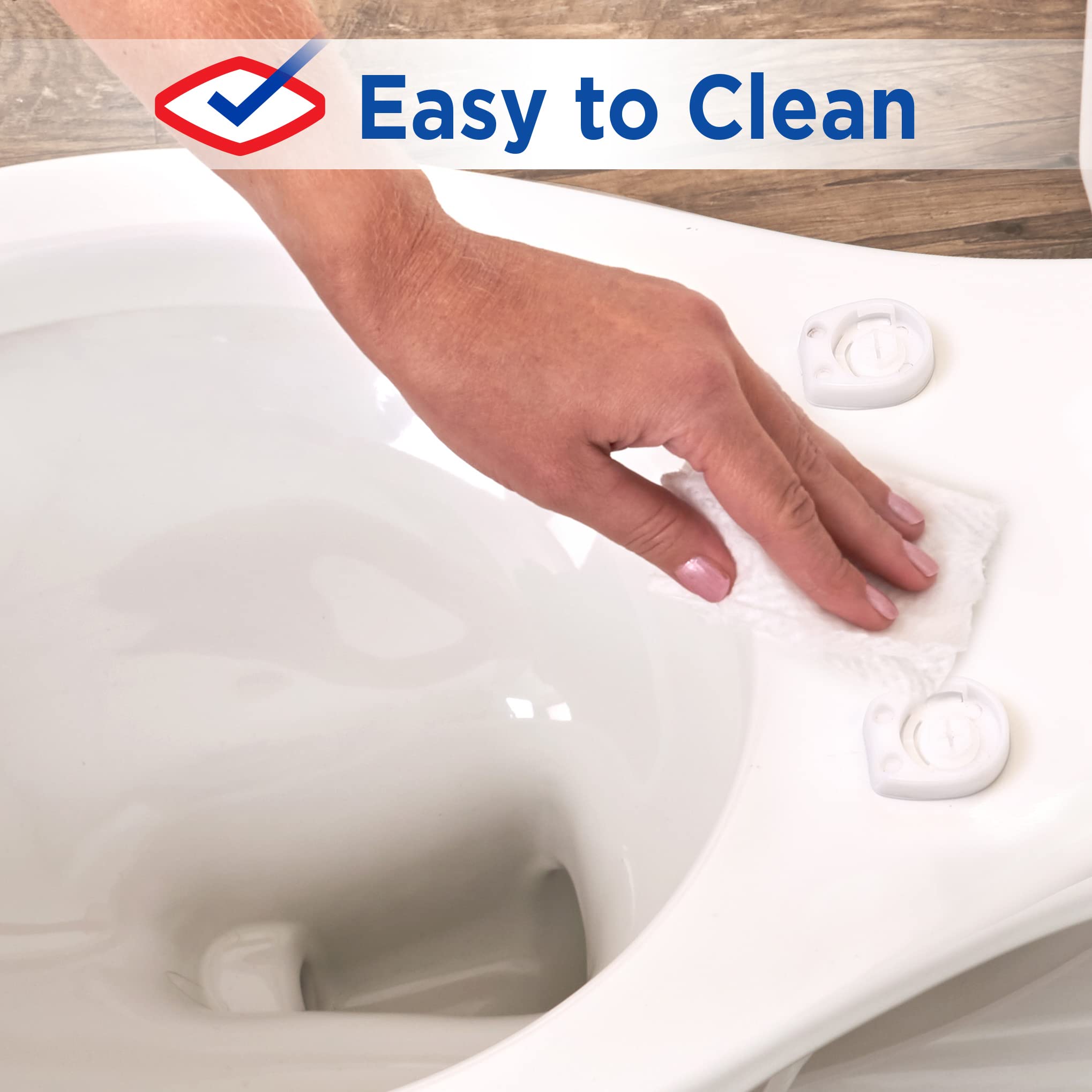 Clorox Round Wood Toilet Seat with Easy-Off Hinges-Wiggle Free Design β16.54 x 16.5 x 0.99 inches