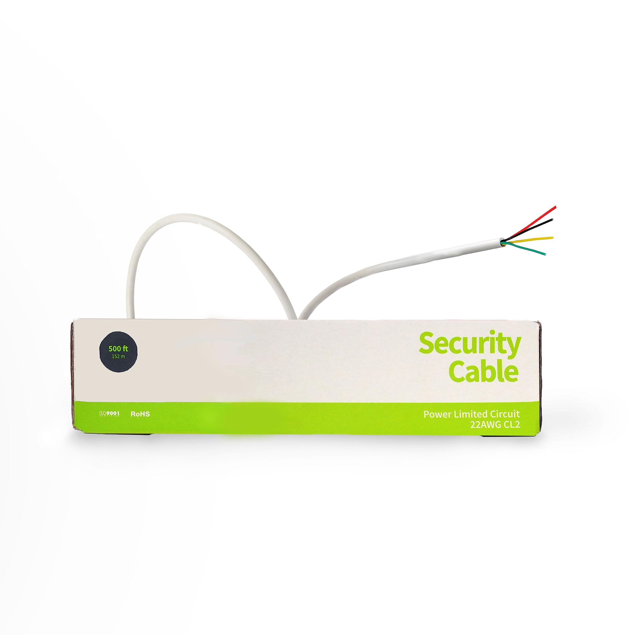 LOGICO Security Wire Burglar Alarm 22/4 Cable 500FT Stranded White 500' Speaker Cable