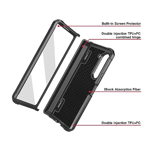 Hoerrye ππ©π π«ππππ for Samsung Galaxy Z Fold 5 Case with Screen Protector & Kickstand Hinge Protection 360 Military Grade Full Body Phone Cover for Z Fold 5 2023 (Black)