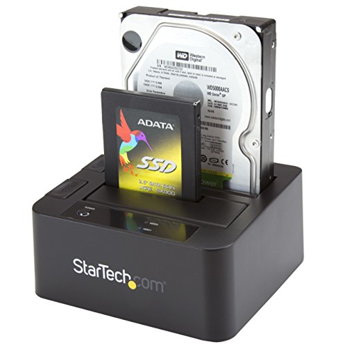 StarTech.com Dual-Bay USB 3.0 / eSATA to SATA Hard Drive Docking Station, External 2.5/3.5" SATA I/II/III, SSD/HDD Docking Station, Hot-Swap Hard Drive Bays, Top-Loading (SDOCK2U33EB),Black