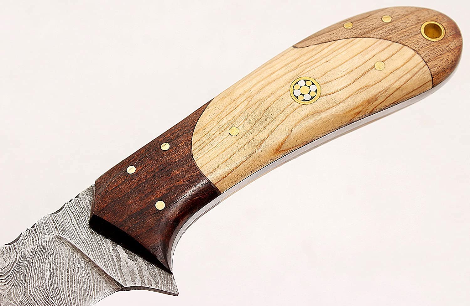 Best knife Damascus hunting skinning knife with leather sheath Best Fixed Blade knives for men 2708, Steel
