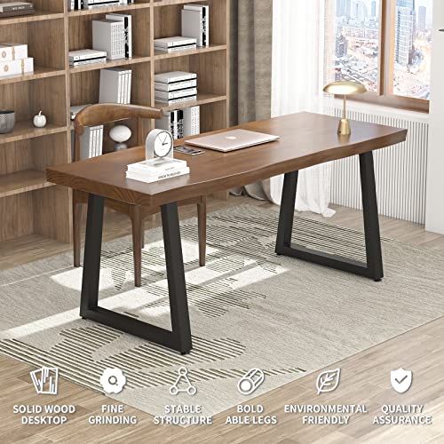 jmzx store Modern Gaming Workbench Solid Wood Desktop Computer Desk Home Minimalist Bedroom Desk Nordic Desk Small Long Table,Rustic Brown 55 inch
