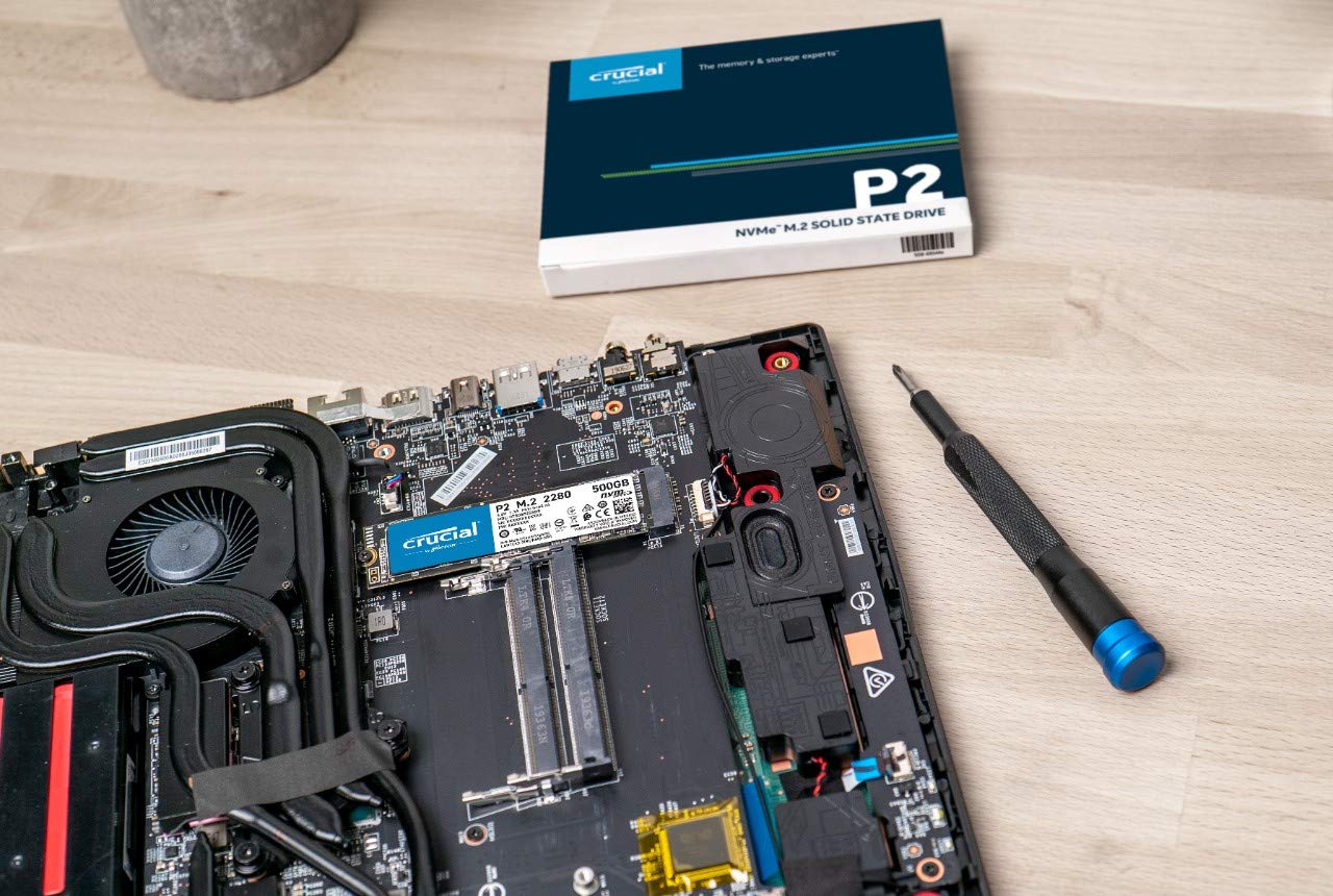 Crucial P2 500GB 3D NAND NVMe PCIe M.2 SSD Up to 2400MB/s - CT500P2SSD8