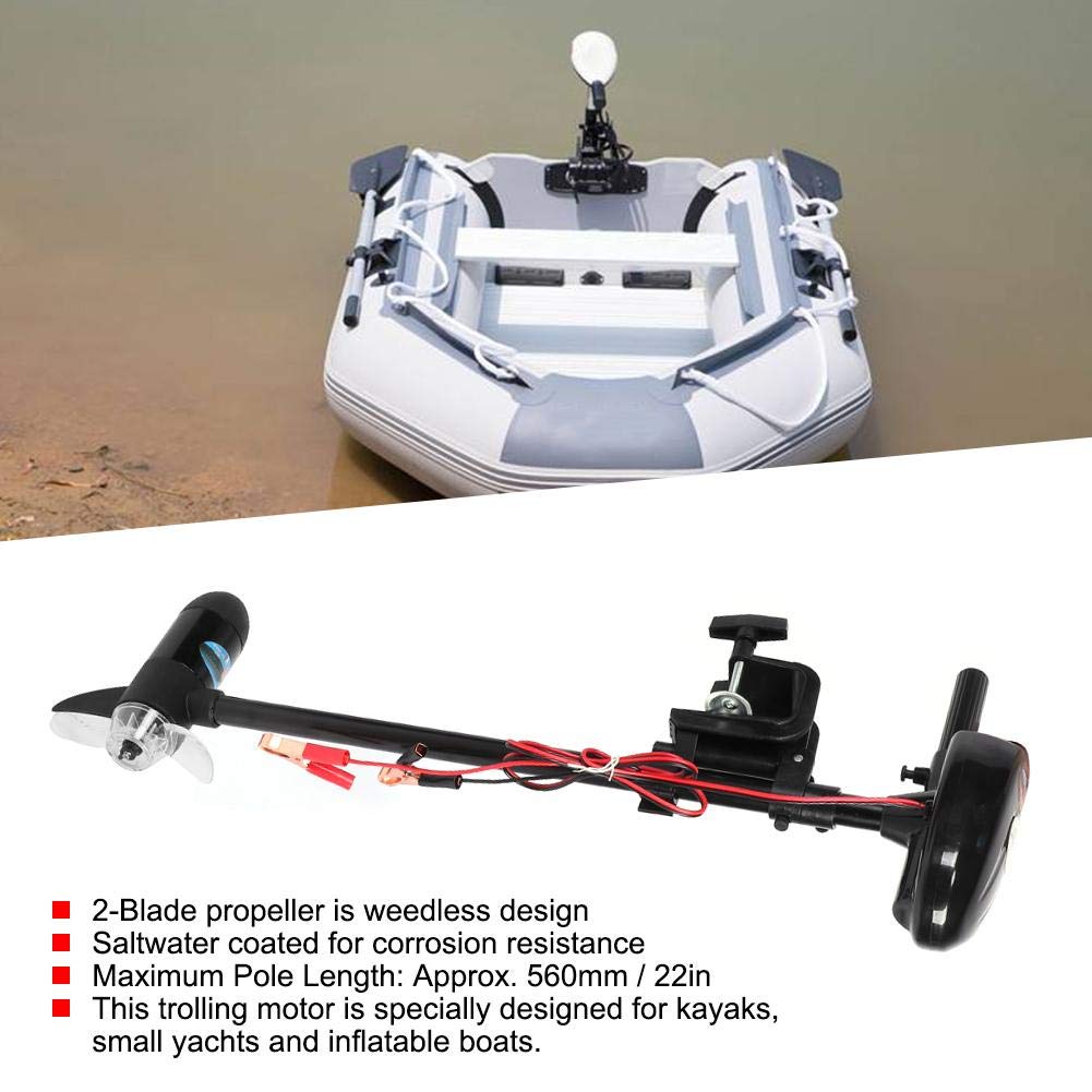 Bow Mount Electric Trolling Motor,12V 18Lbs Portable Brushed Multi-Gear Electric Mount Trolling Motor,Variable Speed,With Foot Control for Kayaks,Small Yachts,Inflatable Boats