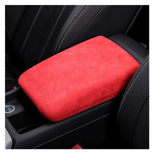 BACION Compatible for Audi A4 A5 S4 S5 2017 2018 2019 2020 2021 2022 Alcantara Car Trim Interior Armrest Box Shell Sheath Cover (Color : Red S-line)