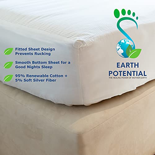 Earthing Grounding Fitted California King Size Sheet β Earthing Sheet for Healing Sleep & Wellbeing - c/w 15 ft Bed Grounding Cord - Earthing Sheets & Ground Earthing Products by Earth Potential