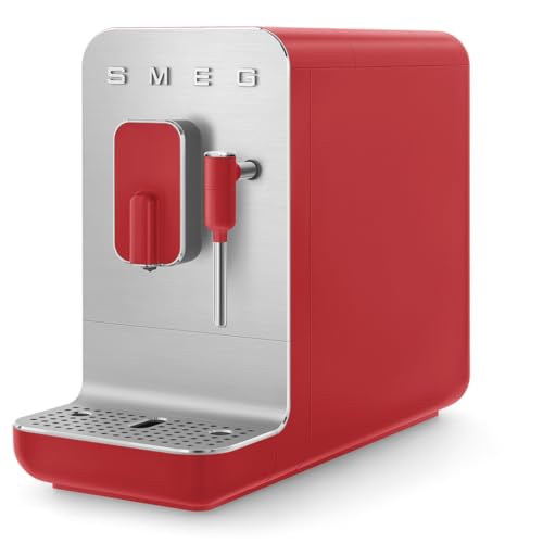 Smeg Fully Automatic Coffee Machine with Steam, Black BCC02RDMUS, Whole Bean Grinder and Titan Renew Water Tank