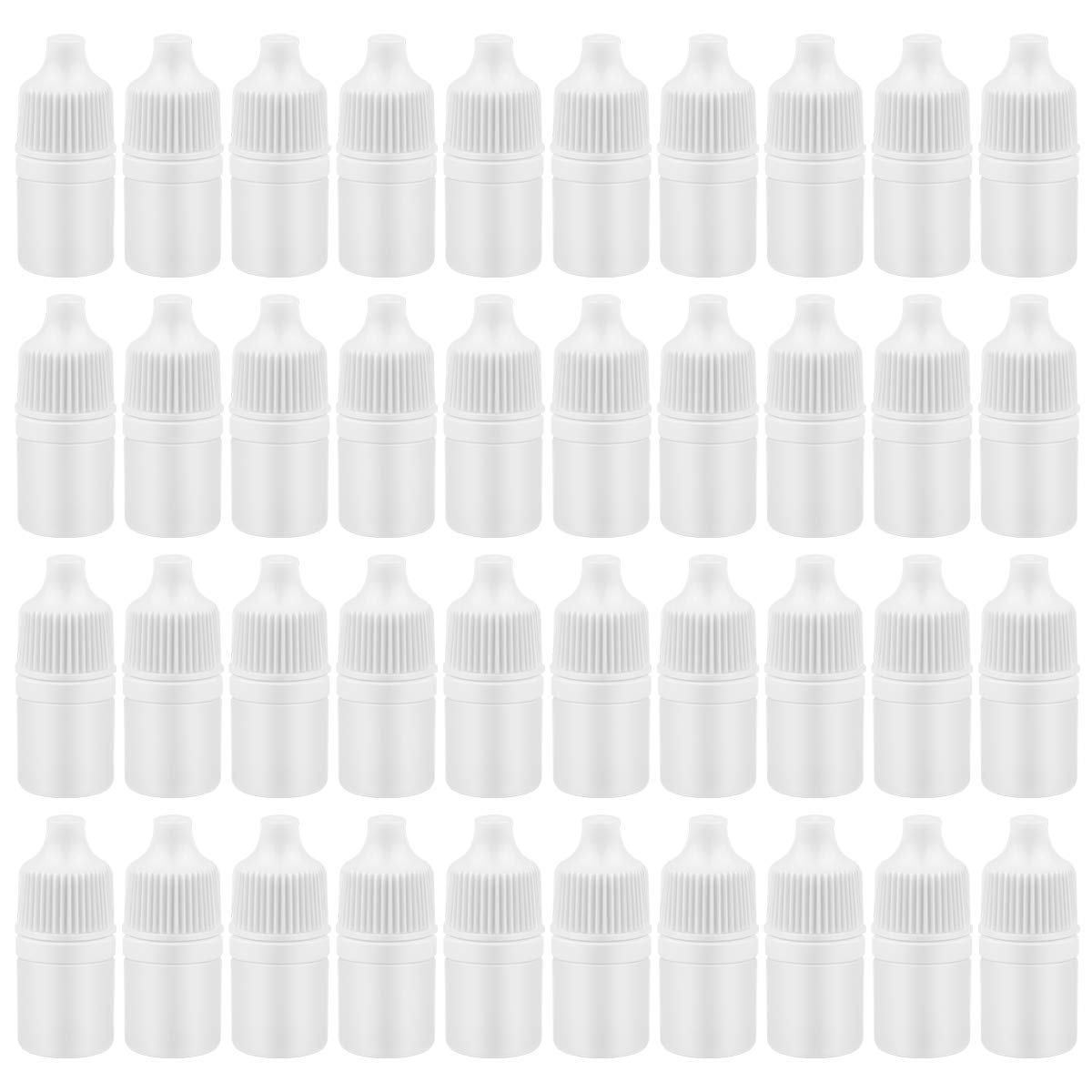 Hslife 100pcs Plastic Dropper Bottles 2ML Empty Squeezable Liquid Dropper Bottle with Cap for Home and Travel