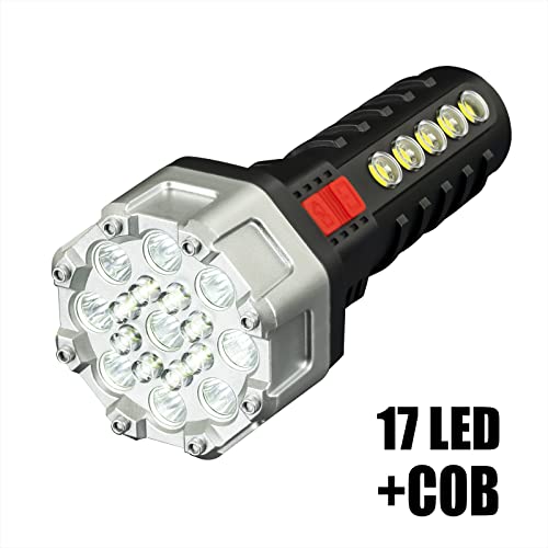 CWXCZY 2000 Lumens Ultra-Bright Floodlight Flashlight, High Lumens Rechargeable Flashlights for Outdoor Searching, Camping, Hiking(Black) (Black)