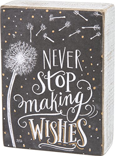 Primitives by Kathy Chalk Box Sign, Never Stop 4.5" X 5"