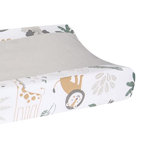 Lambs & Ivy Jungle Friends Soft, Warm & Cozy Safari Changing Pad Cover - Gray