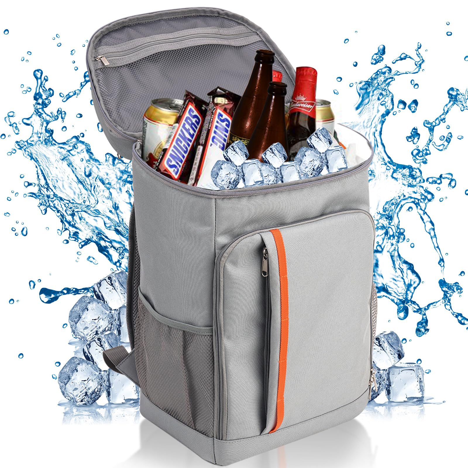 Backpack Cooler Leakproof Insulated Waterproof Backpack Cooler Bag,Cooler Backpack Insulated Waterproof 30 Cans, Soft Cooler Bag for Men Women Work, Hiking, Beach, Camping,Picnics