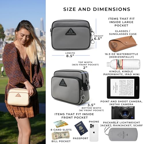 Arden Cove Full Anti-Theft Waterproof Cross-Body Bag (20" Drop Length, Black)