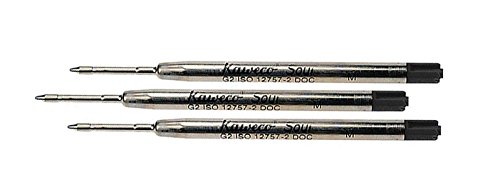Kaweco G2 Ballpoint Pen Refills 1.0 Black Pack of 3 I 3 Pieces 1.0 Refill Black for Kaweco Ball Pen I Pen Refill I Refill for Multicoloured Pen I Various Line Widths and Colours