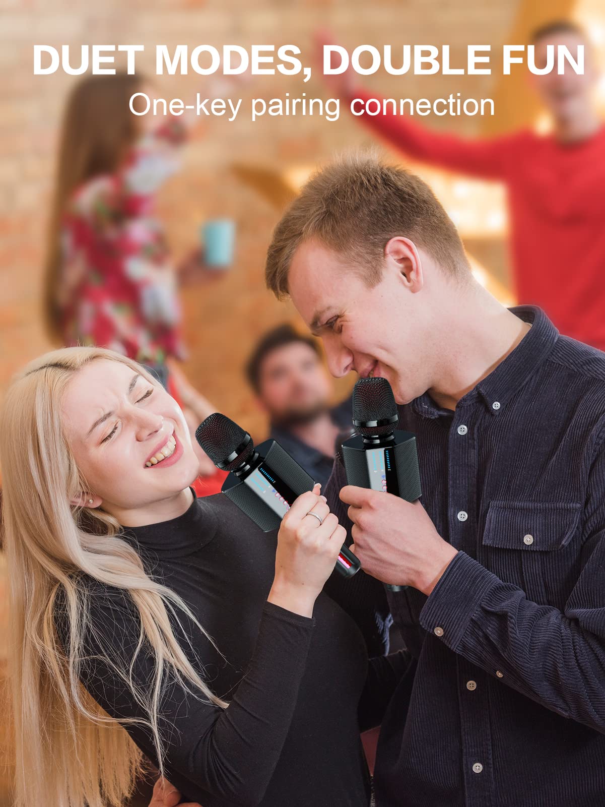 BONAOK Bluetooth Wireless Karaoke Microphone, Portable Karaoke Machine Mic & Speaker System for Smartphone Wireless Recording/Live Streaming/Indoor/Outdoor/Party/Car G50 PRO
