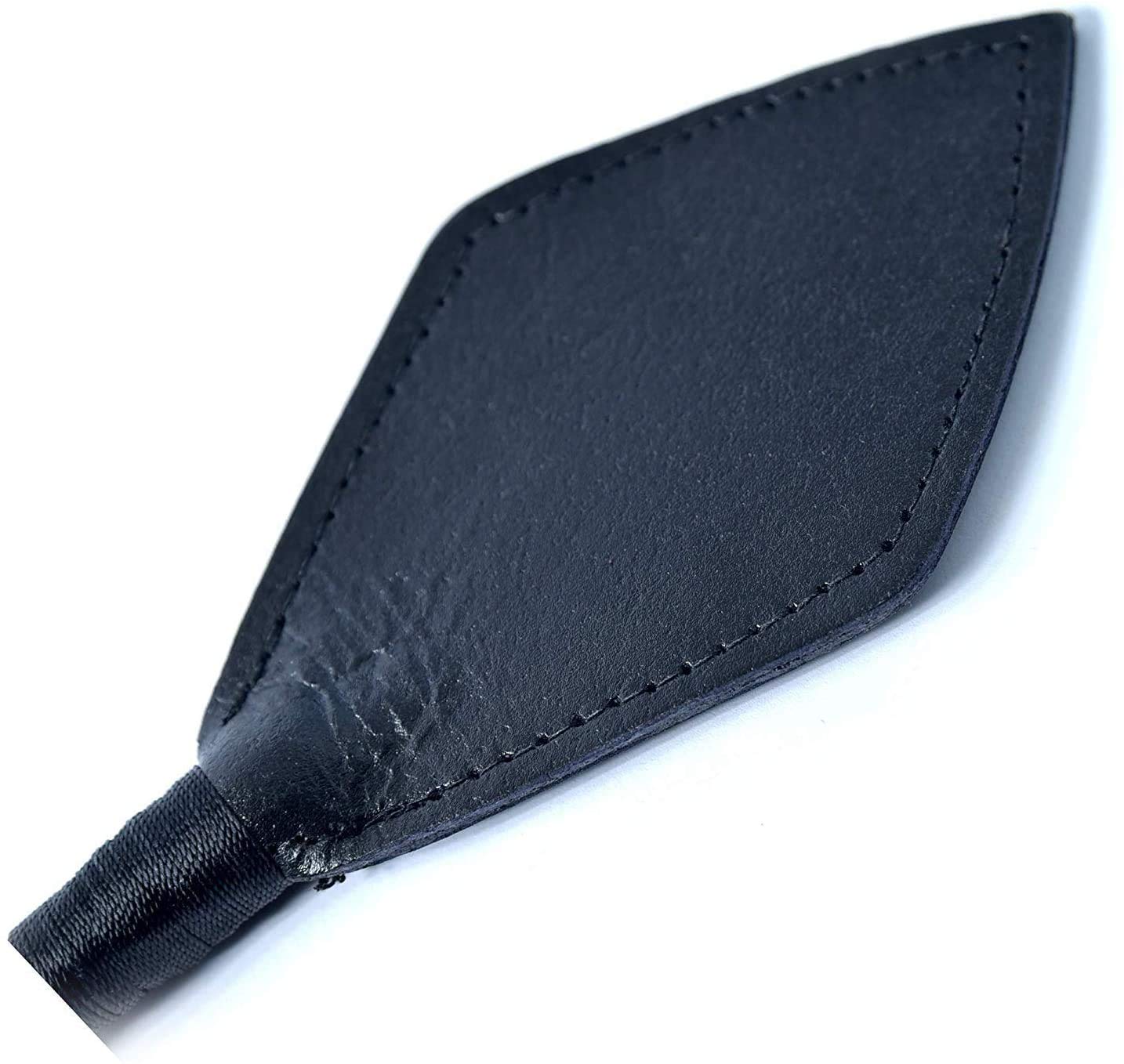 Ardour Crafts Real Leather Riding Crop 24-inch Premium Quality Crops for Horse, Wide Slapper (Black)