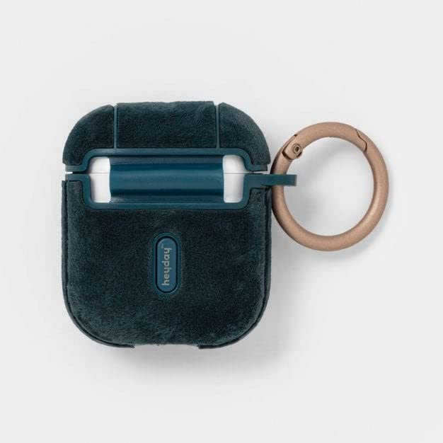 Crushed Velvet Dark Teal Hard Shell Apple Airpod Earbud Case Gen 1 Gen2