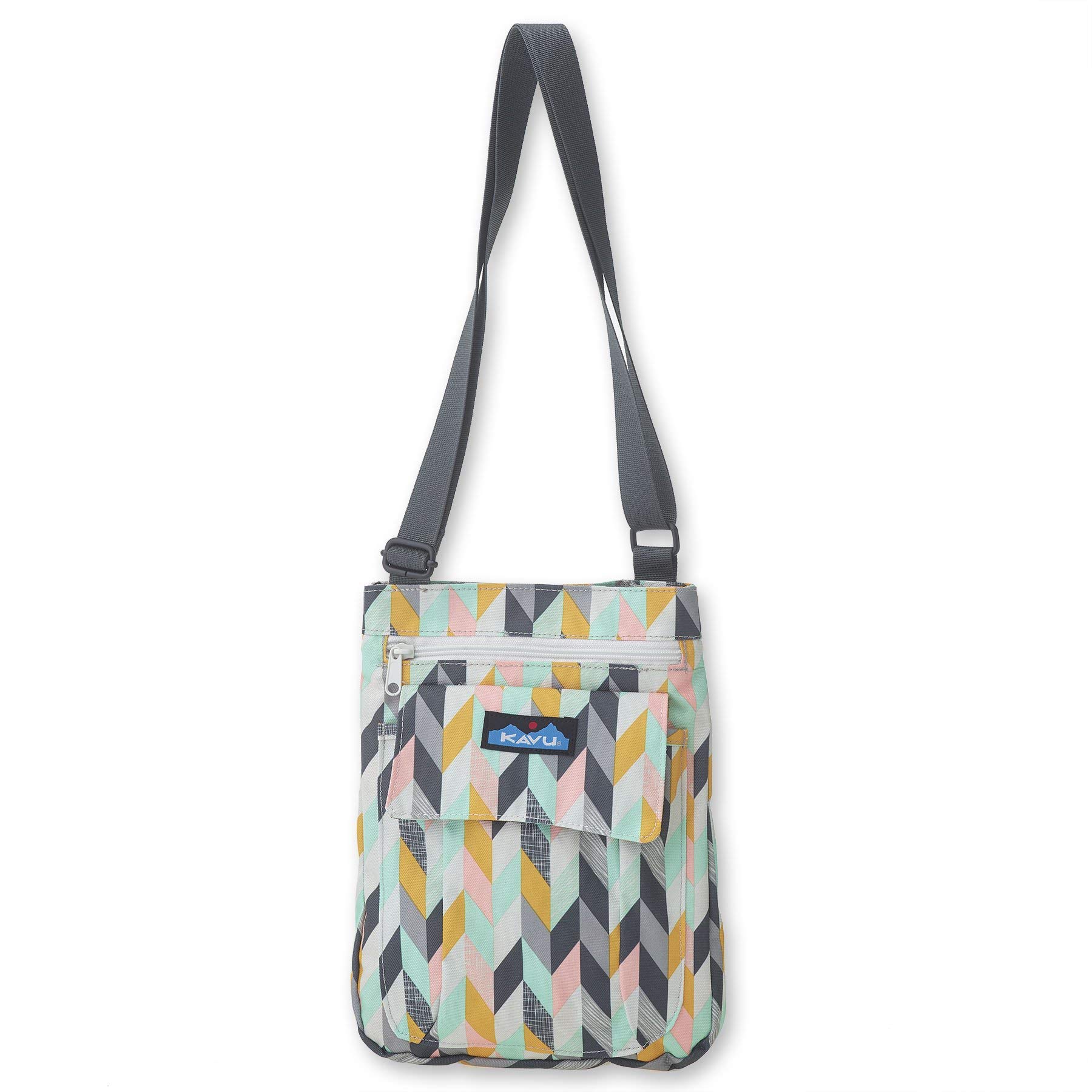 KAVU For Keeps Bag With Hip Crossbody Adjustable Purse Strap, Chevron Sketch