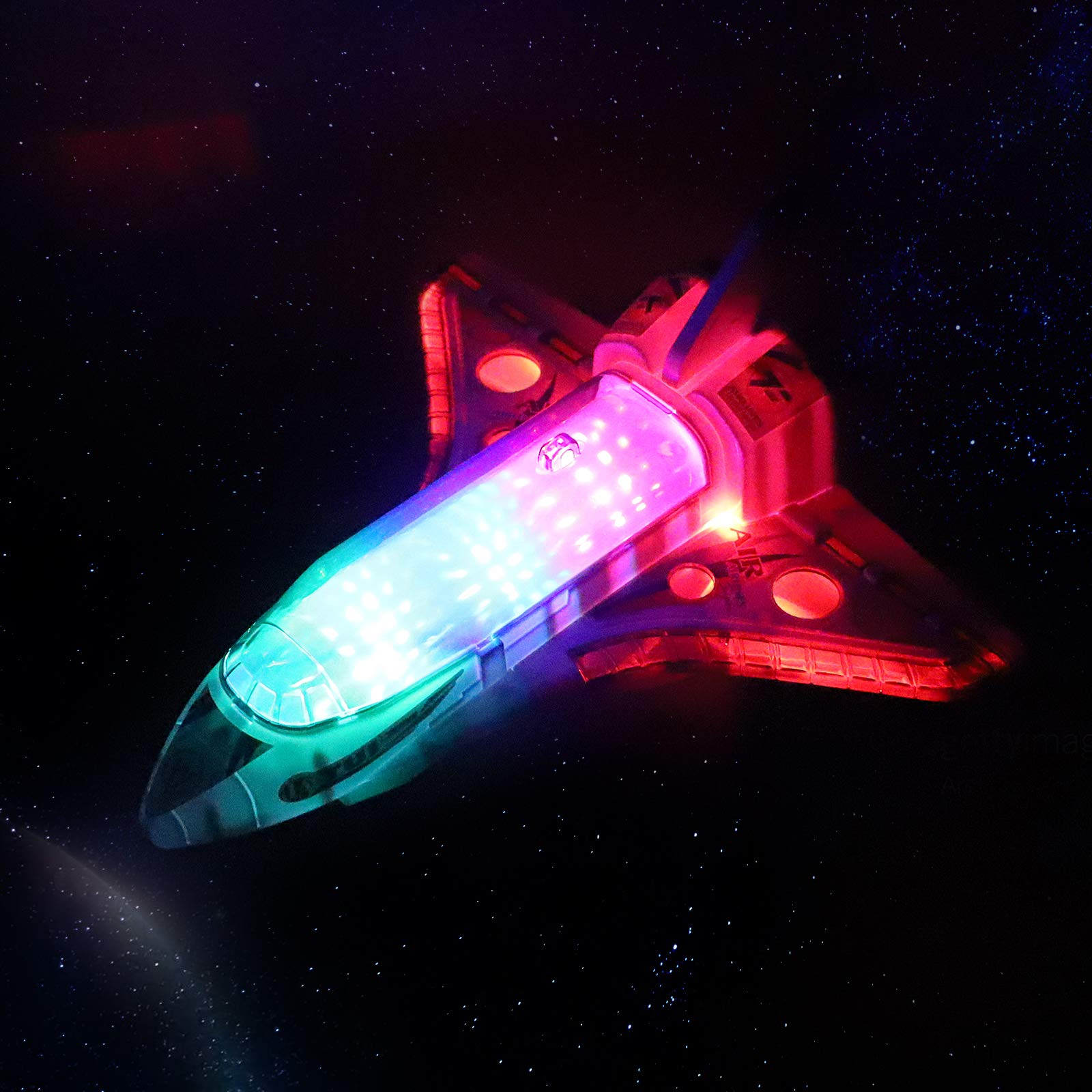 Devan Bump and Go Electric Space Shuttle Airplane Toy with Flashing 3D Lights and Sounds