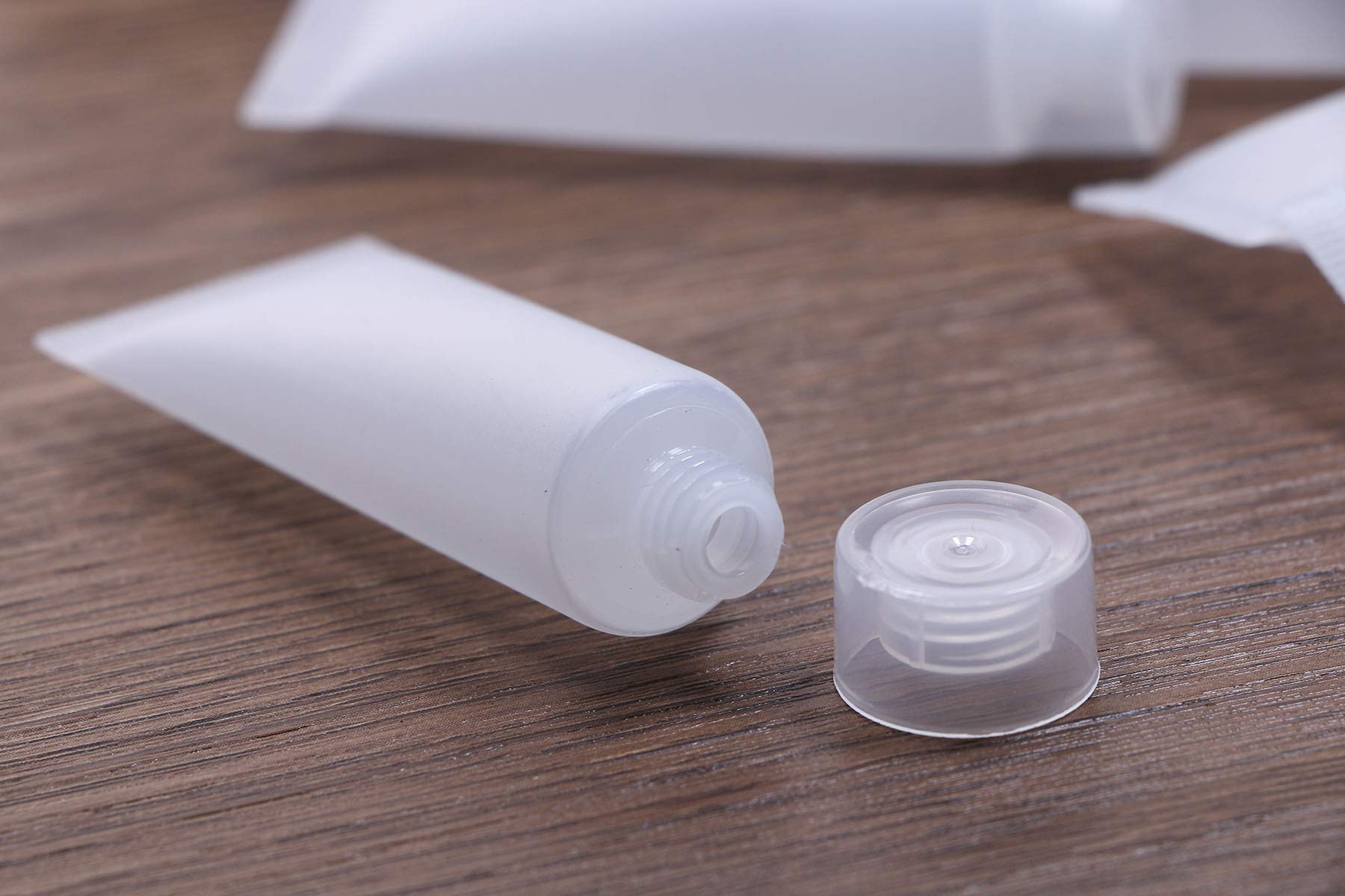 Shapenty 10ml Clear Plastic Empty Tubes Refillable Facial Cleanser Hand Cream Cosmetic Lotion Containers Soft Makeup Sample Holder Bottle Vial Jar Pot Case with Flip Lid for Travel DIY Project, 30PCS