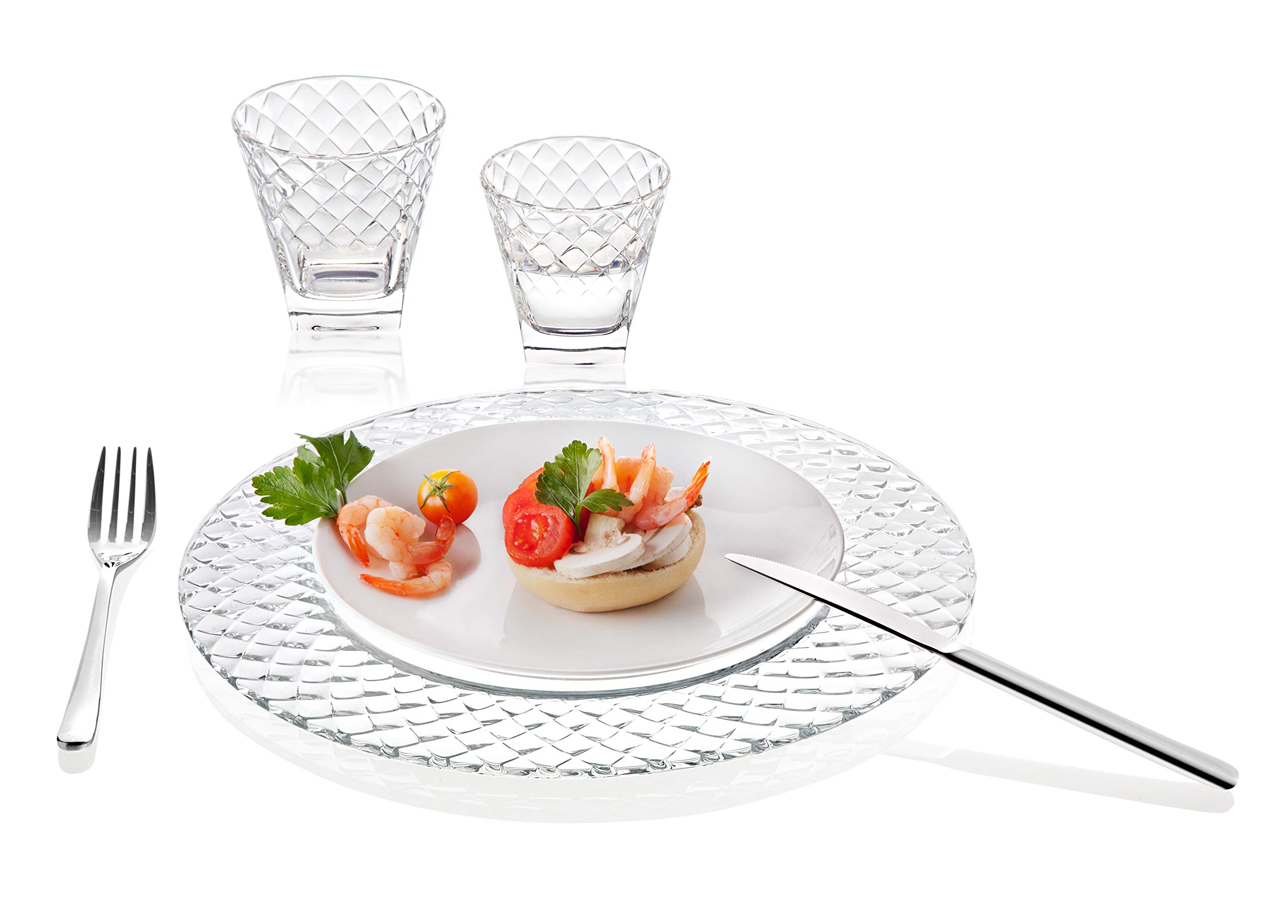 Barski - European Glass - Double Old Fashioned Tumbler Glasses - Uniquely Designed - Set of 6-11.5 oz. - Made in Europe