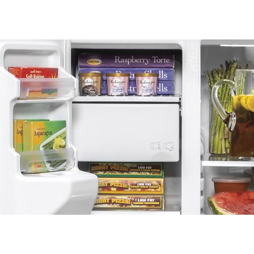 GE GSS25IYNFS 36" Side by Side Refrigerator with 25.14 cu. ft. Total Capacity Showcase LED Lighting and Hidden Hinge in Stainless Steel