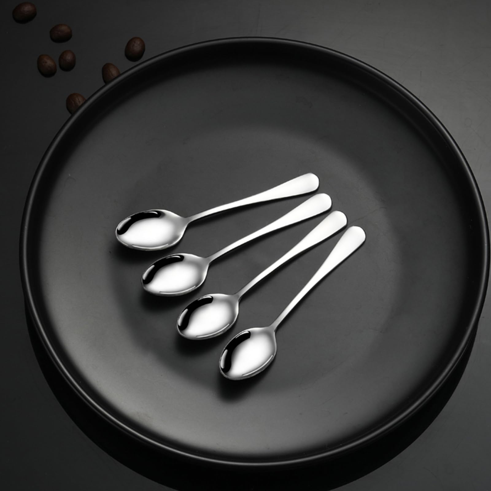 Hosybal Small Appetizer Demitasse Spoons Stainless Steel Set of 10, 4.7 Inches, Salad Dessert Coffee Cocktail Espresso Flatware (4.7-inch Small Coffee Spoons, 10 Pcs)