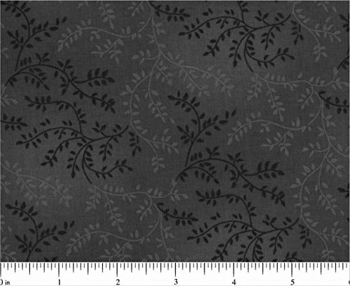 Quilt Backing, Large, Seamless, C47603-805, Black/Gray Vines