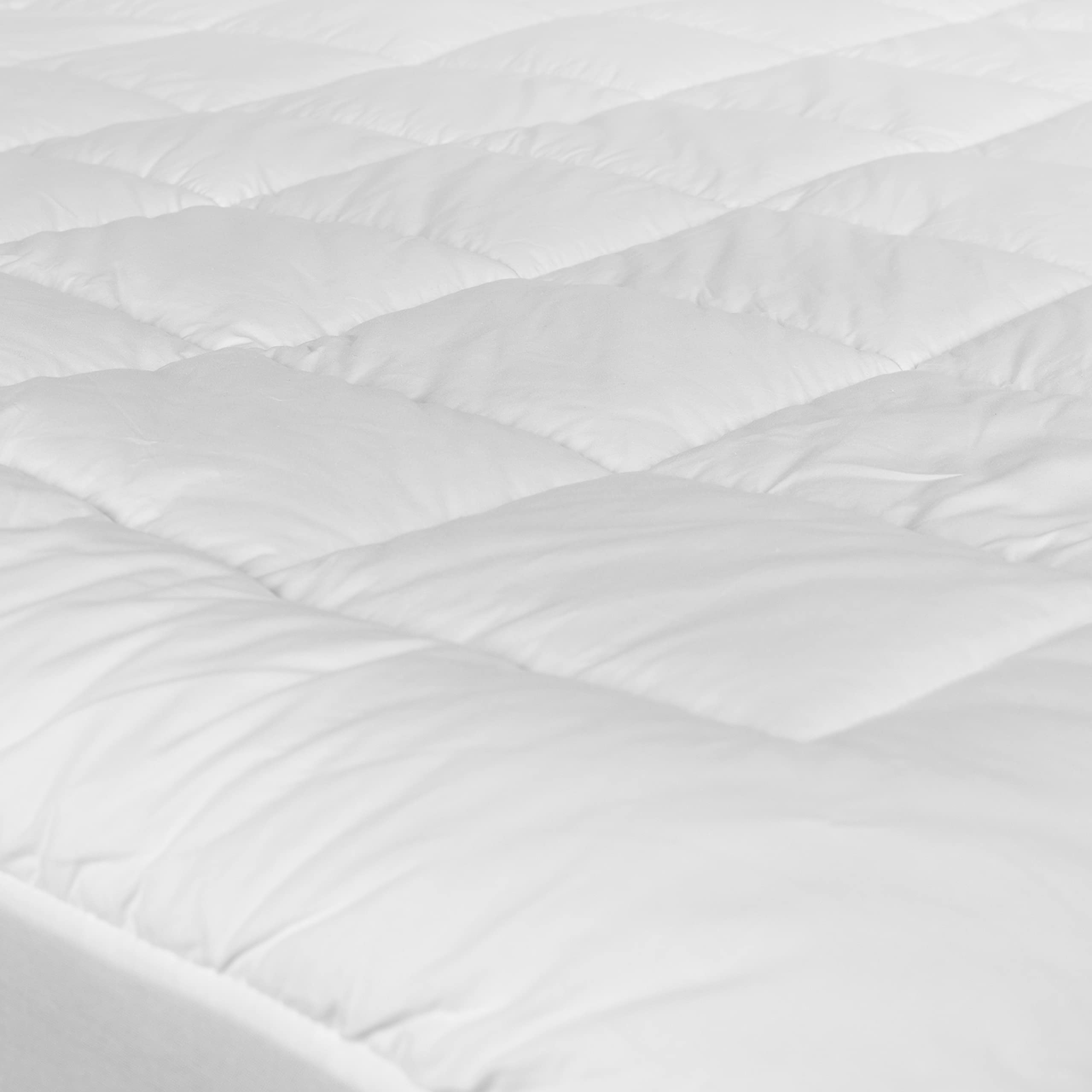 EMMA + OLIVER Twin Size Fitted Mattress Pad - 8"-21" Deep Pocket Fitted Quilted Topper - Breathable Cotton Top
