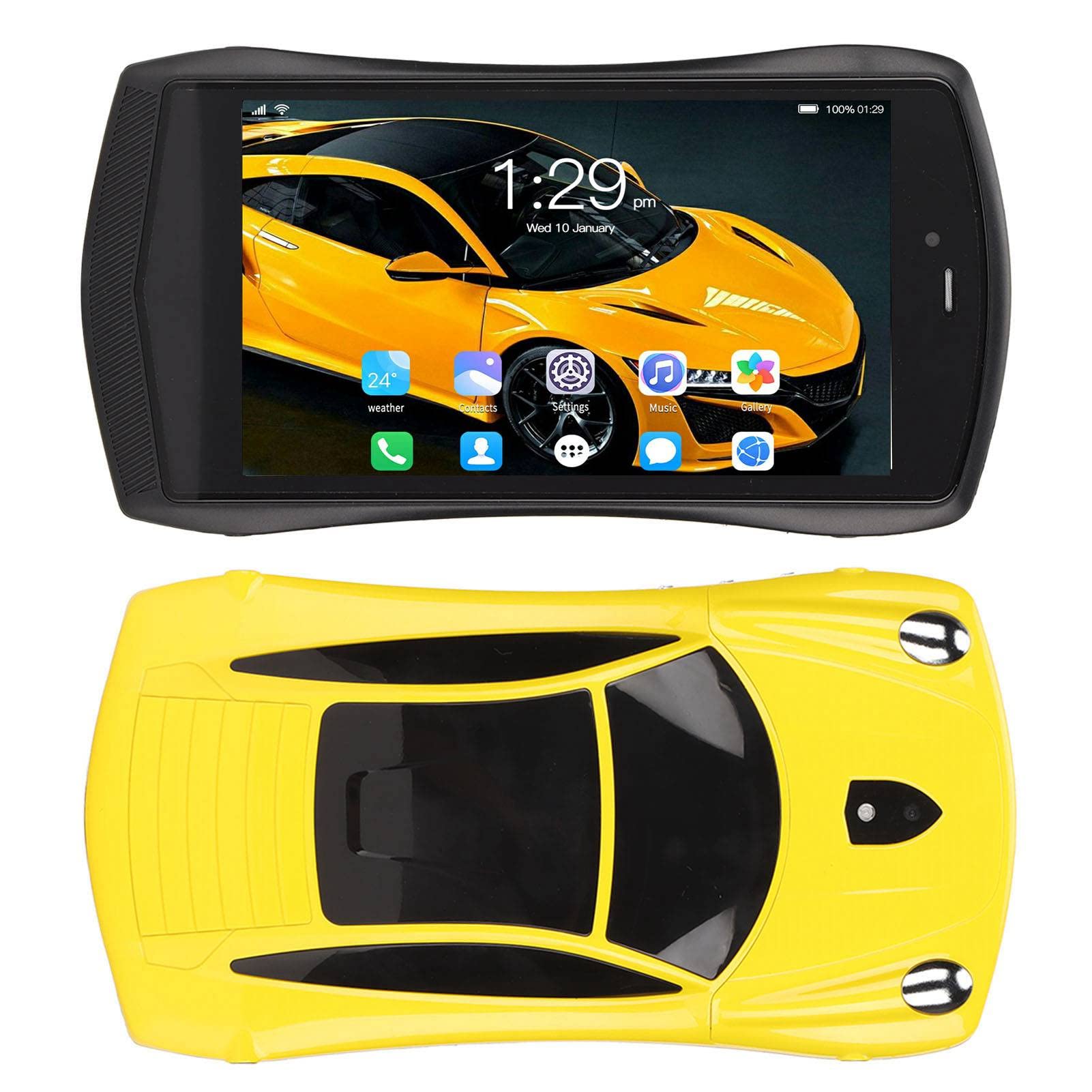 Bewinner 7 Inch Kids Tablet, Car Shape Tablet for Kids Octa Core 2G RAM 32G ROM 5G WiFi Dual Band Call Tablet PC Learning Education Tablet for 10 (US Plug)