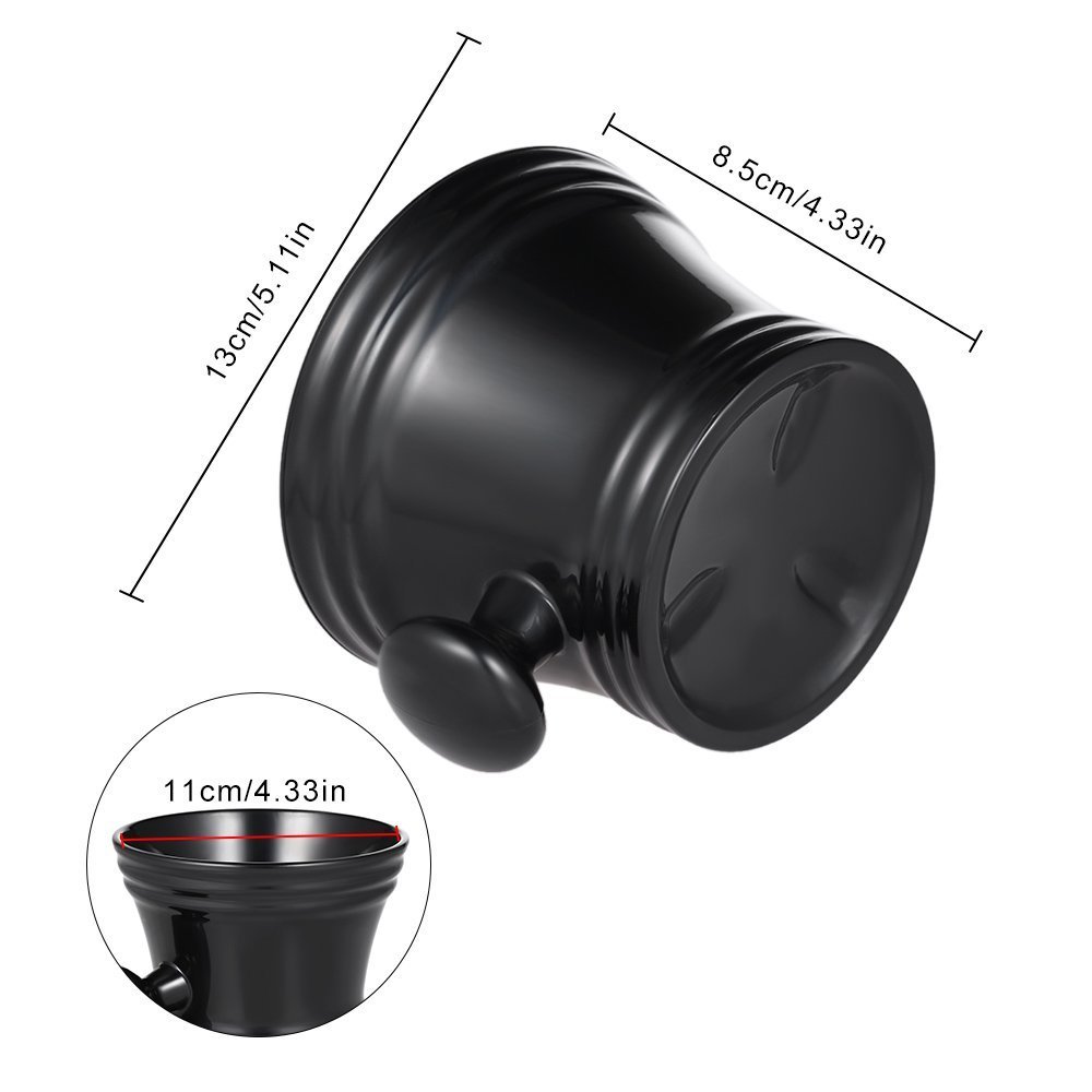 Shaving Mug Anself Man's Plastic Shaving Bowl with Handle Soup Bowl Barber Cleaning Soup Cup for Razor