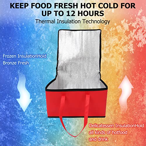 Luxshiny Food Insulation Delivery Bag Thermal Sea Food Pizza Bag Grocery Tote Insulation Bag Cooler Bag Large Capacity Reusable Warmer Bag for Restaurant Catering