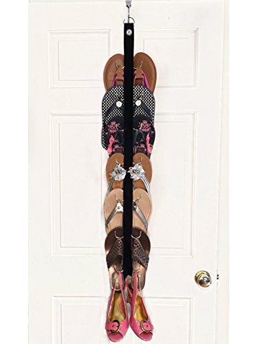 New- Flip Flop and Sandal Hanger by Boottique - Black Velvet Ribbon with Metal Hooks