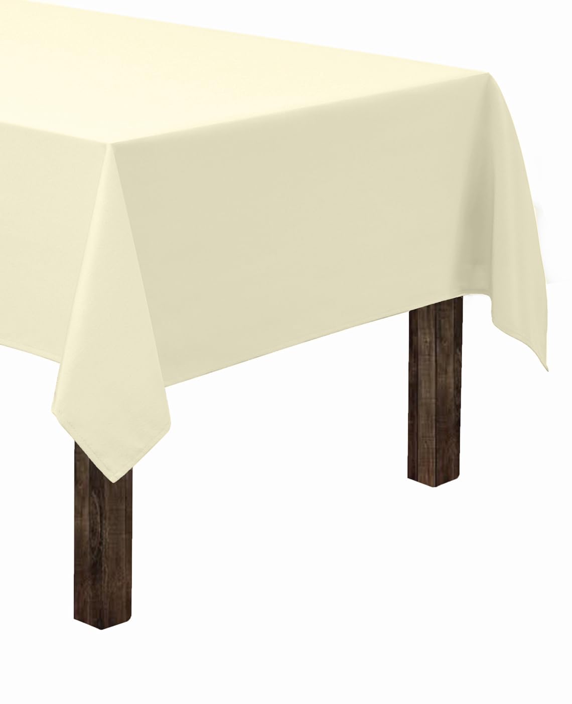 Gee Di Moda Rectangle Tablecloth - 60 x 102 Inch Ivory Table Cloth for 6 Foot Rectangle Table - Heavy Duty Washable Fabric - for 6 Ft Buffet Table, Holiday Party, Dinner, Wedding & Baby Shower