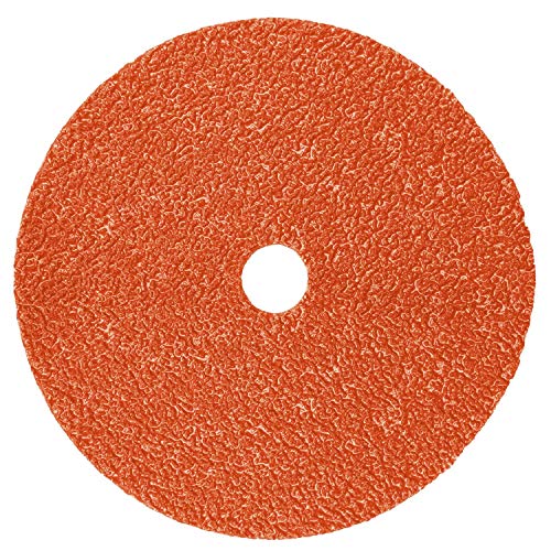 Cubitron 3M Fibre Disc 987C - 36+ Grit Metal Grinding Disc - Ceramic Precision Shaped Grain - For Angle Grinders - 4.5" x 7/8" Center Hole, Orange