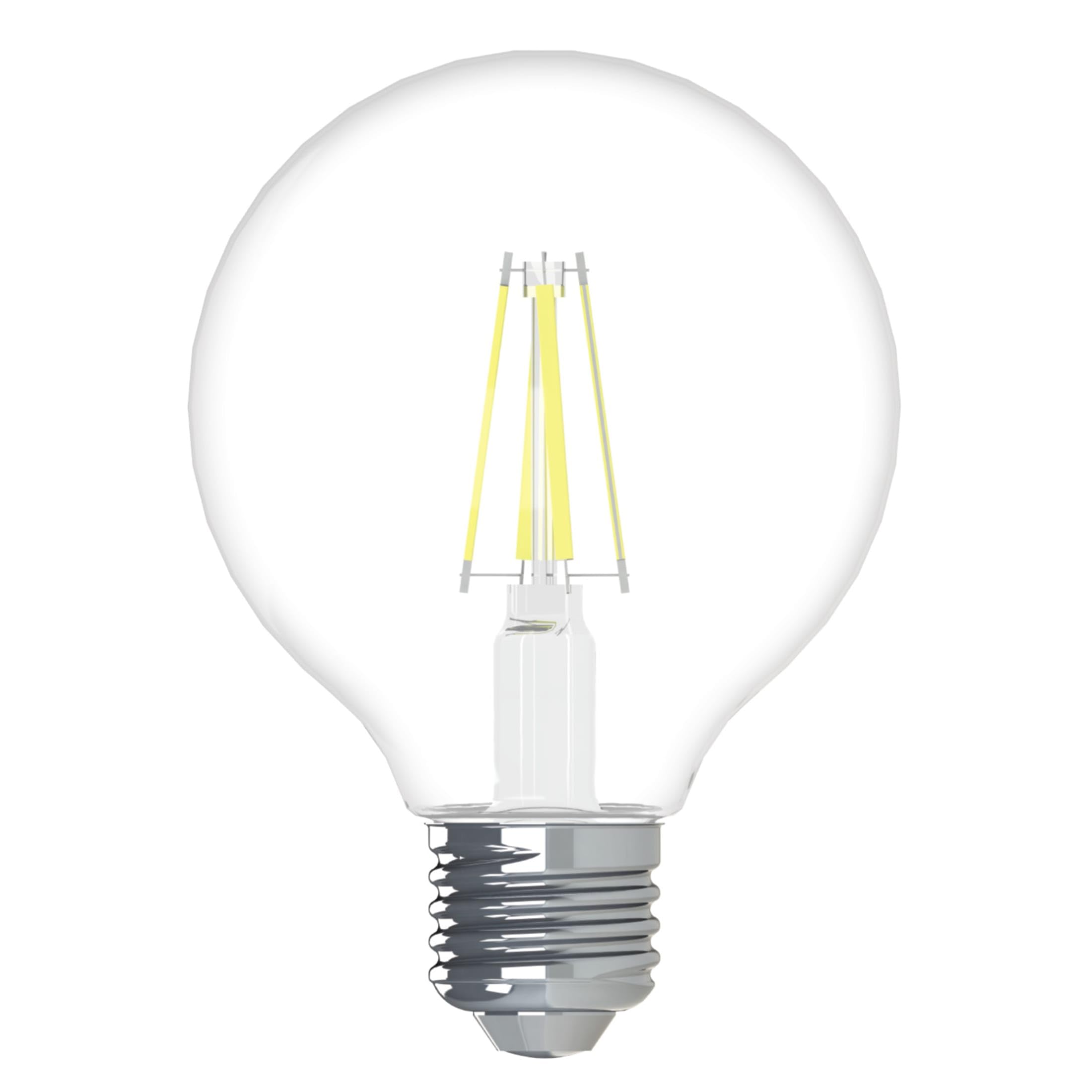 GE Refresh LED Light Bulbs, 60 Watt, Daylight, G25 Globe Bulbs, Clear, Medium Base 3 Count, (1 Pack)
