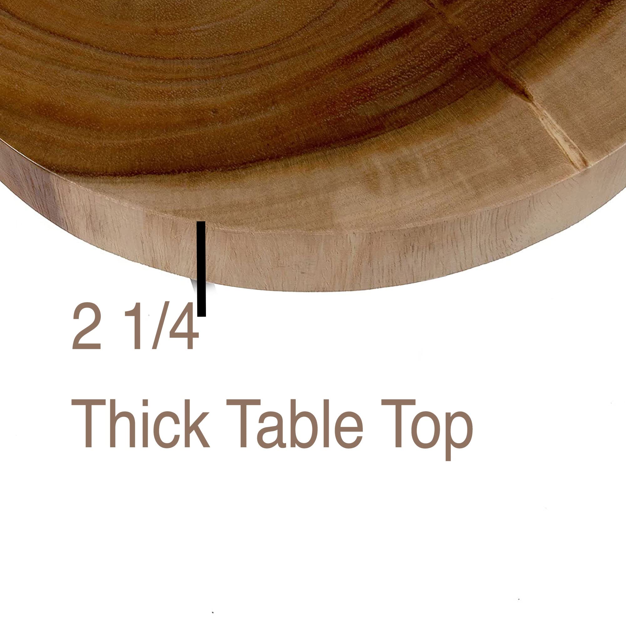 East at Main Round Stump End Table - 14” Dia x 19”h Solid 2 ¼ “ Teak Wood Slice w/Iron Metal Legs - Living Room, Bedroom, Farmhouse Decor - Rustic Live Edge Accent Table