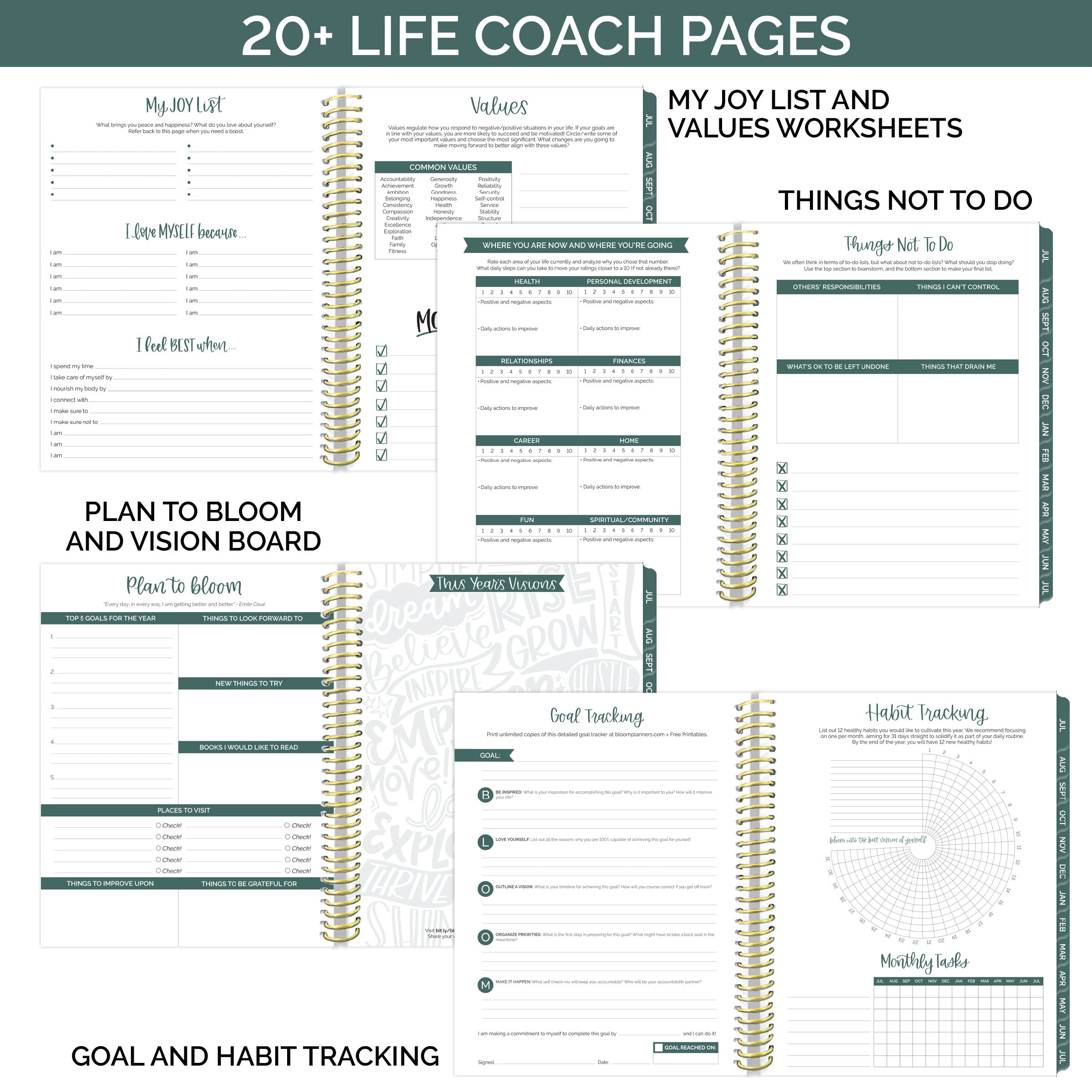 bloom daily planners 2022-2023 (8.5" x 11") Academic Year Day Planner (July 2022 - July 2023) - Weekly/Monthly Dated Agenda Organizer with Tabs - Be Kind