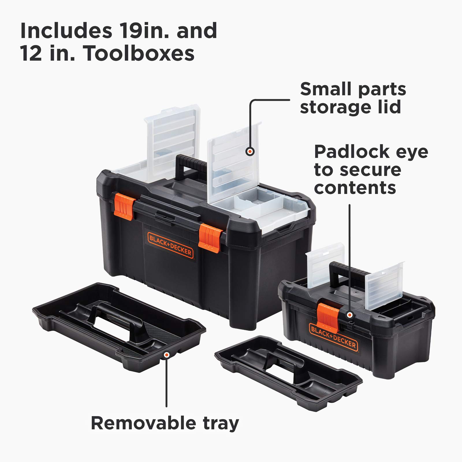 beyond by BLACK+DECKER Tool Box Bundle, 19-Inch & 12-Inch (BDST60129AEV)