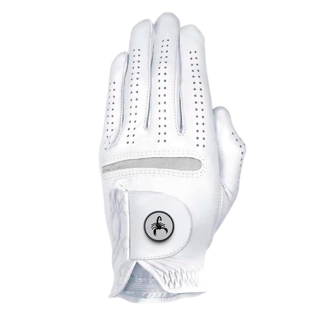 Arctic White Cabretta Leather Golf Glove by KEPEL Golf (L-Women, Right)