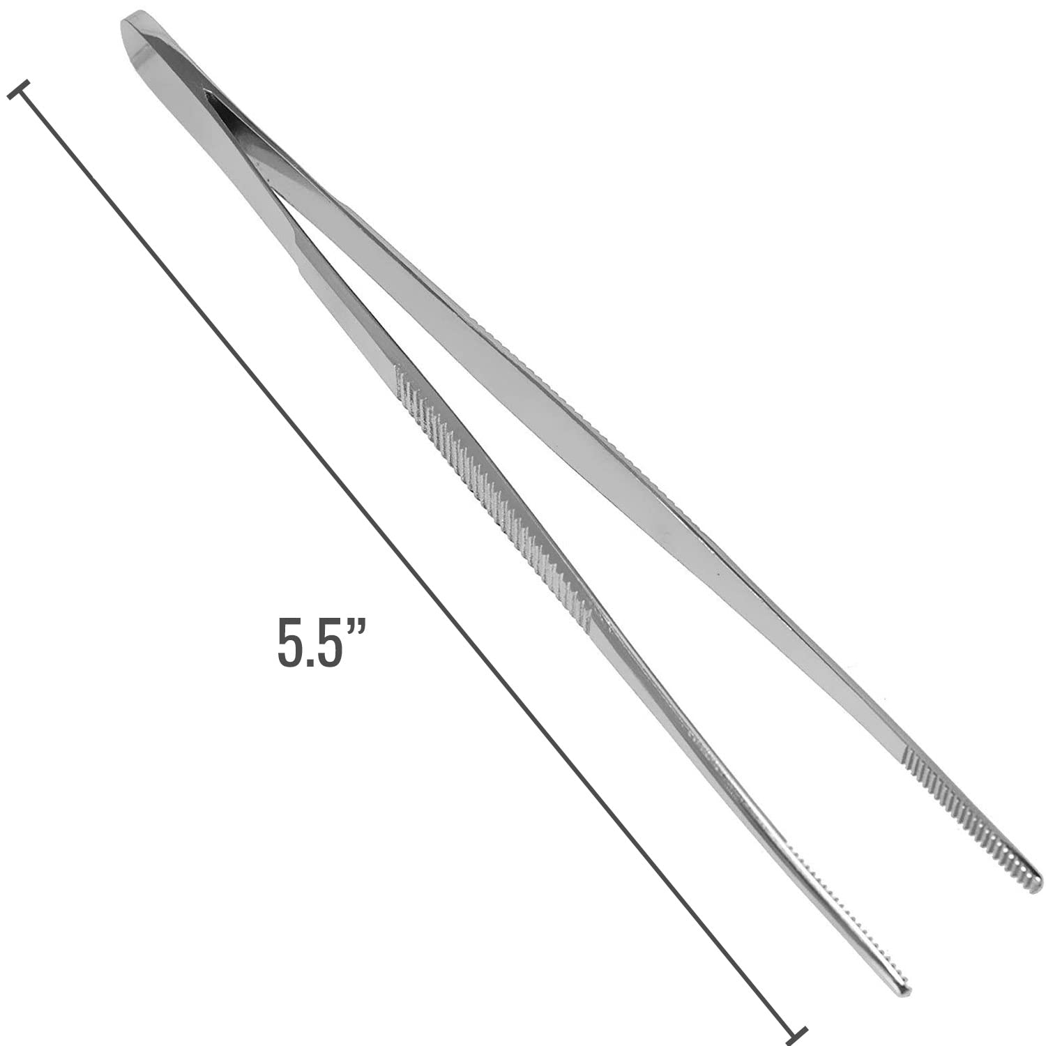 MABIS Surgical Tweezers and Dressing Forceps, 5.5 inches long, Serrated, Stainless Steel