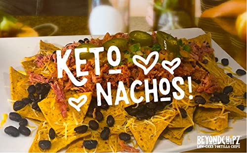 BeyondChipz Low Carb Tortilla Chips, Salty Good, Keto Friendly, Gluten Free, 5.3oz Bag, Pack of 4