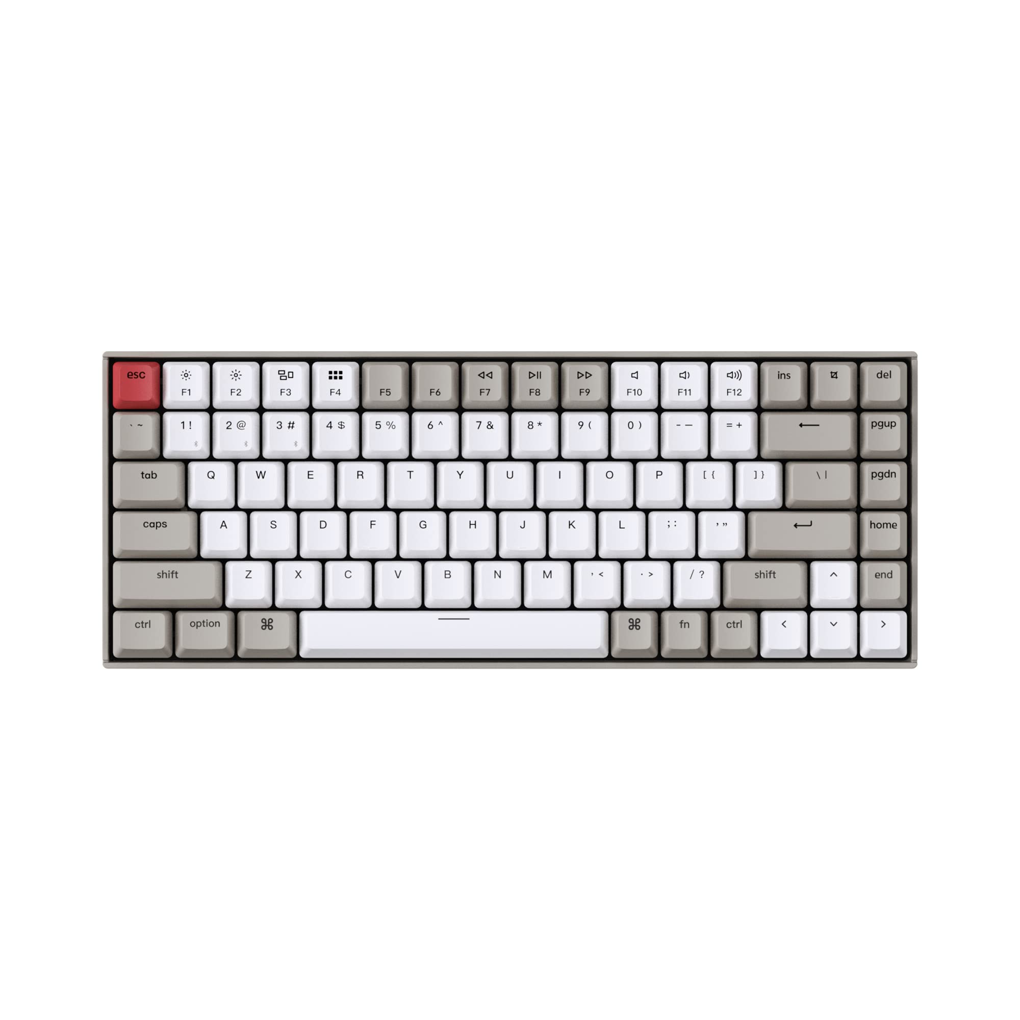 Keychron K2 Hot-swappable Bluetooth Wireless Mechanical Gaming Keyboard for Mac, 75% Layout 84 Keys Multitasking Type-C Wired Computer Keyboard for Windows with Keychron Mechanical Brown Switch