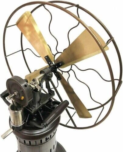 kerosene operated 15" Blades Steam Working Table Fan Vintage Metal Brass Style