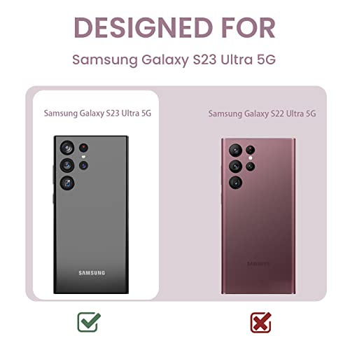 DagoRoo for Samsung Galaxy S23 Ultra Case with Tempered Glass Screen Protector, Girls Women Crystal Clear Flower Pattern Cases, Slim Fit Soft TPU + PC Shockproof Cover for Galaxy S23 Ultra (Purple)