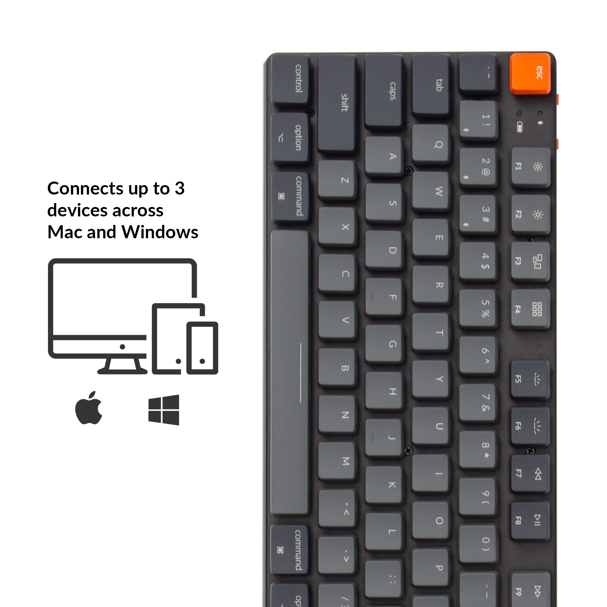 Keychron K5 SE Hot-swappable Ultra-Slim Wireless Bluetooth/Wired USB Mechanical Keyboard with Low-Profile Optical Brown Switch, Full Size Layout 104-Key White LED Backlit for Mac and Windows