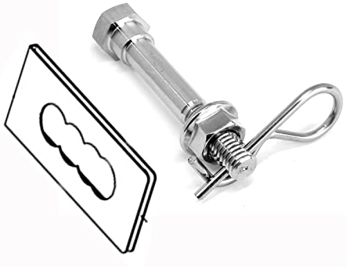 LFPartS 100% Stainless Steel Hitch Anti-Rattle No Wobble Pin Bolt Keeper Grip Clip Kit Fits 2" Receiver